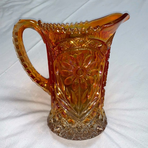 Imperial Glass | Dining | Vintage Imperial Carnival Glass Pitcher Daisy ...